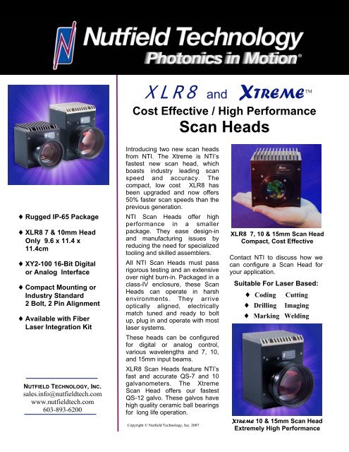 XLR8 and XTREME Scan Head