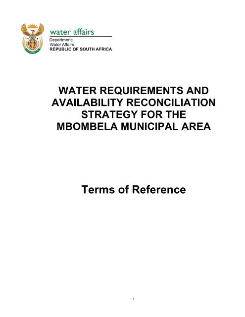 Reconciliation Strategy for the Mbombela - Department of Water ...