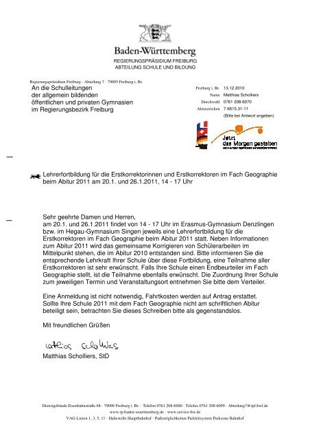 An die Schulleitungen der allgemein bildenden öffentlichen und ...