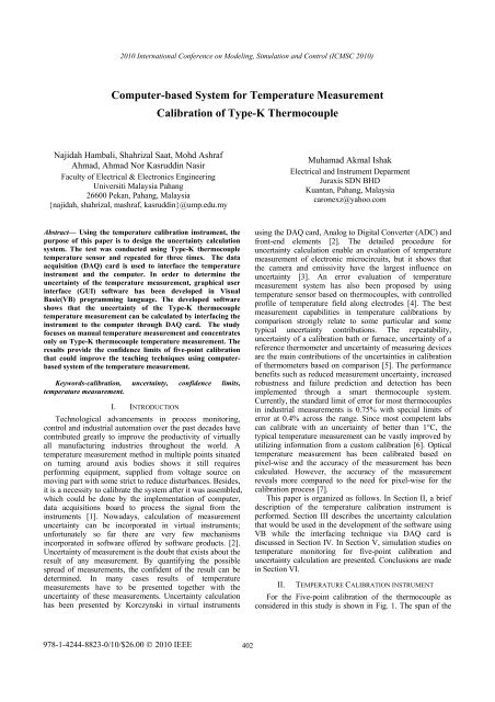 Computer-based System for Temperature Measurement Calibration ...