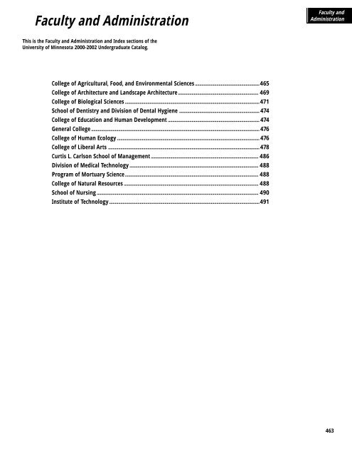 Faculty and Administration - University Catalogs - University of ...