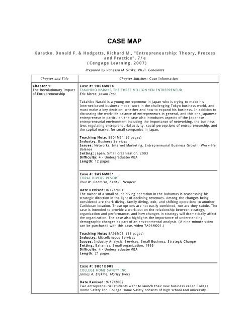 CASE MAP - Cengage Learning Custom Solutions