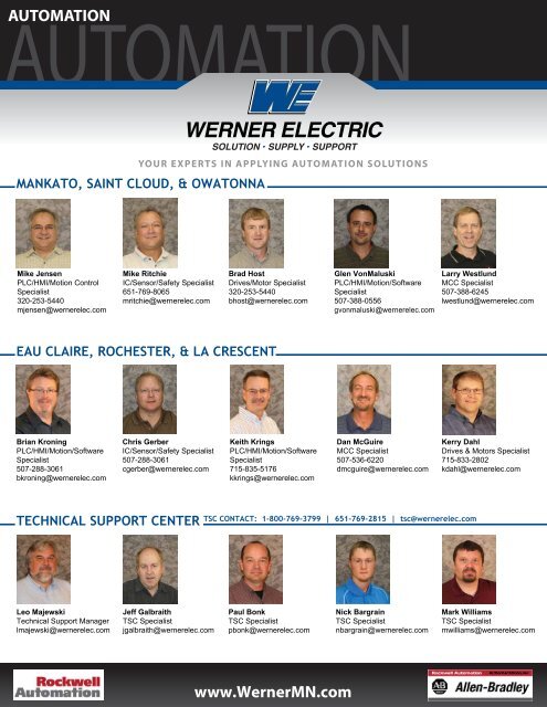 Automation Team Contact Sheet