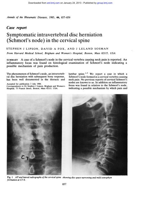 (Schmorl's node) in the cervical spine - Annals of the Rheumatic ...