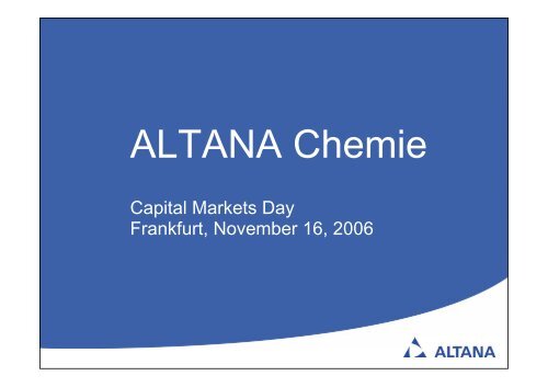 ALTANA Chemie - Altana AG