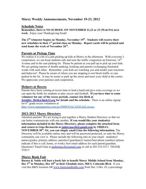 Morey School Morey Elementary School / Homepage