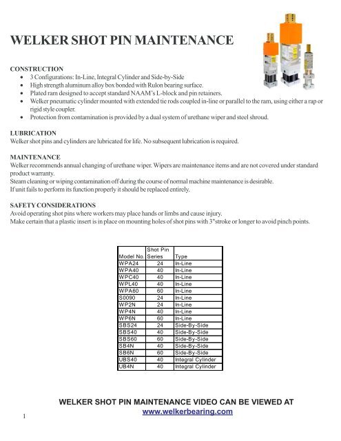 Final Shot Pin Maintenance Manual.#2pmd.pmd - Welker Products