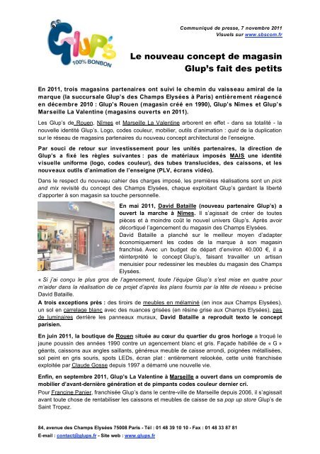 Le nouveau concept de magasin Glup's fait - SBS.com Franchise