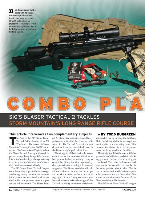 SIG Sauer Blaser Tactical 2 Rifle With Its - Storm Mountain Training ...