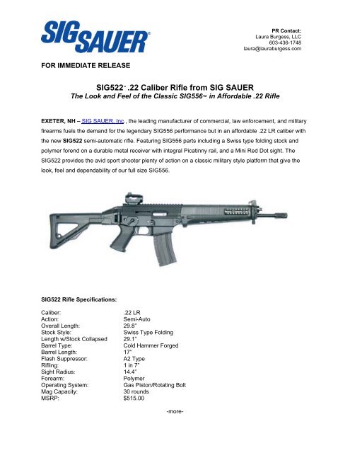 SIG522™ .22 Caliber Rifle from SIG SAUER