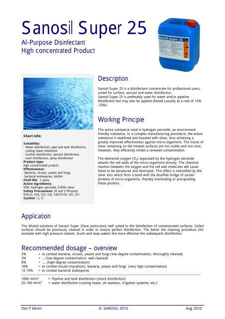 Sanosil Super 25 - Sanosil Ltd