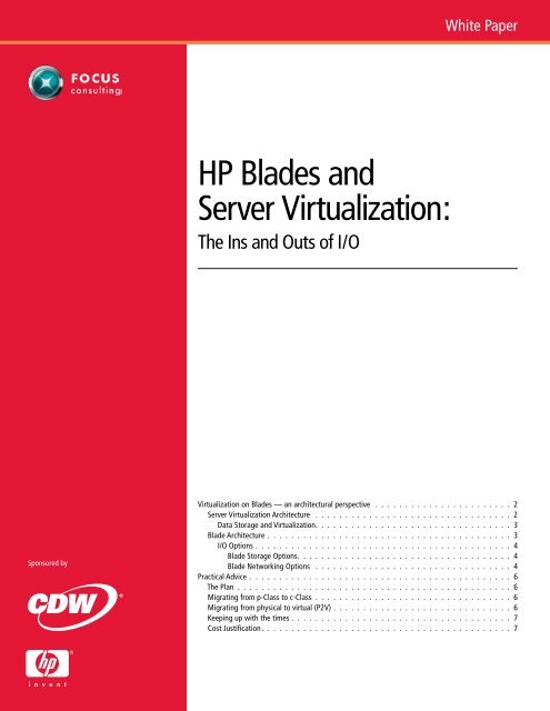 HP Blades and Server Virtualization: The Ins and Outs of I/O - FOCUS