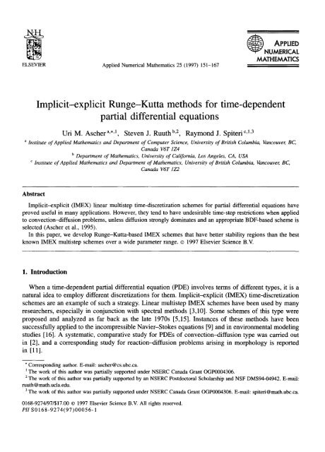 Implicit-explicit Runge-Kutta methods for time-dependent partial ... - IfI