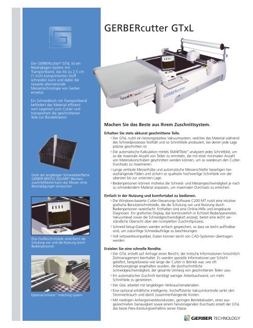 GERBERcutter GTxL - Gerber Technology