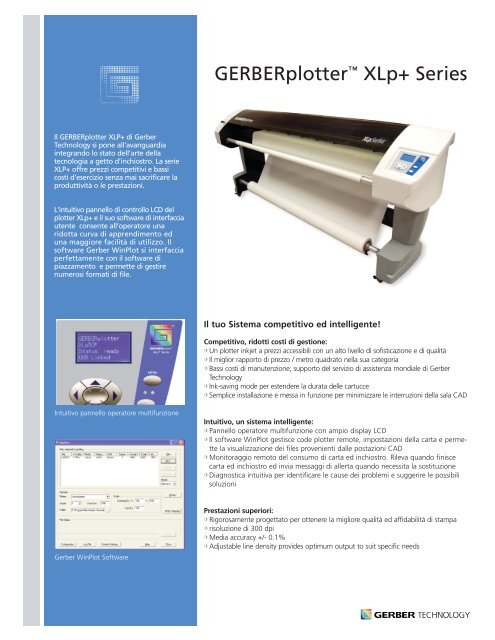 GERBERplotterâ ¢ XLp+ Series - Gerber Technology
