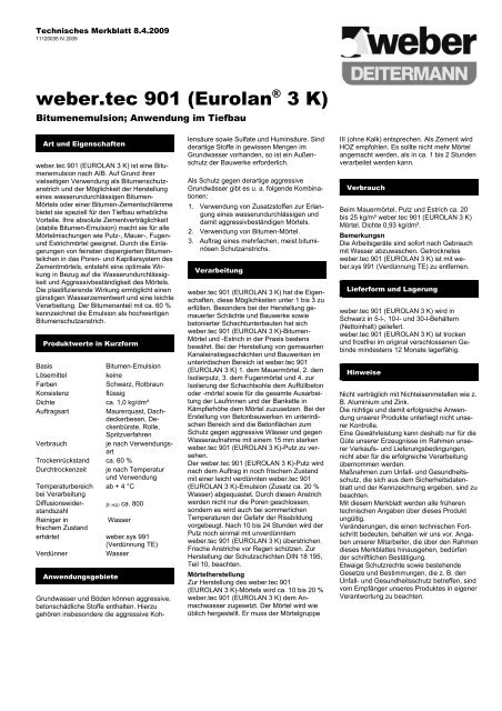 weber.tec 901 (Eurolan® 3 K) - Saint-Gobain Weber GmbH