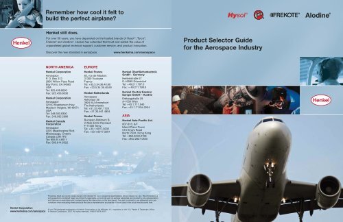 Product Selector Guide for the Aerospace Industry - Henkel