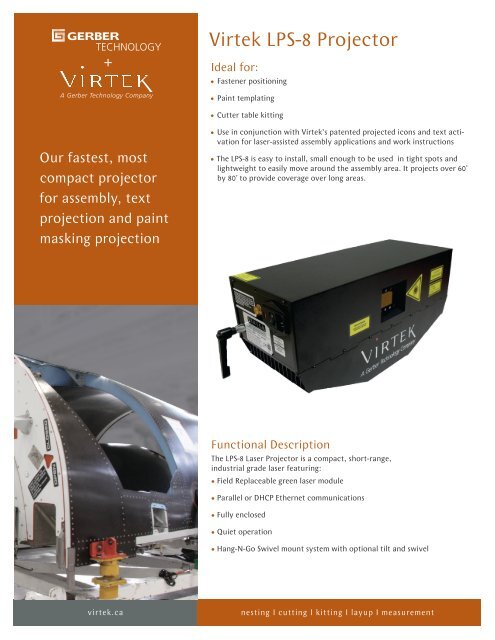 Virtek LPS-8 Projector - Gerber Technology