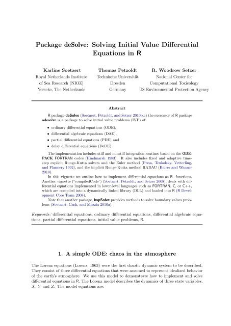 Package deSolve: Solving Initial Value Differential Equations in R