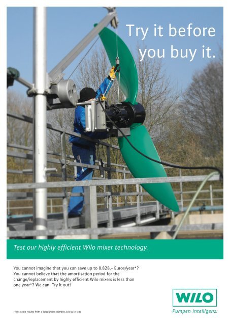 Test our highly efficient Wilo mixer technology.