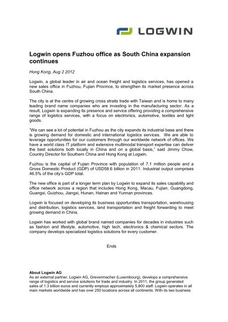 Logwin, a global leader in air and ocean freight and logistics ...