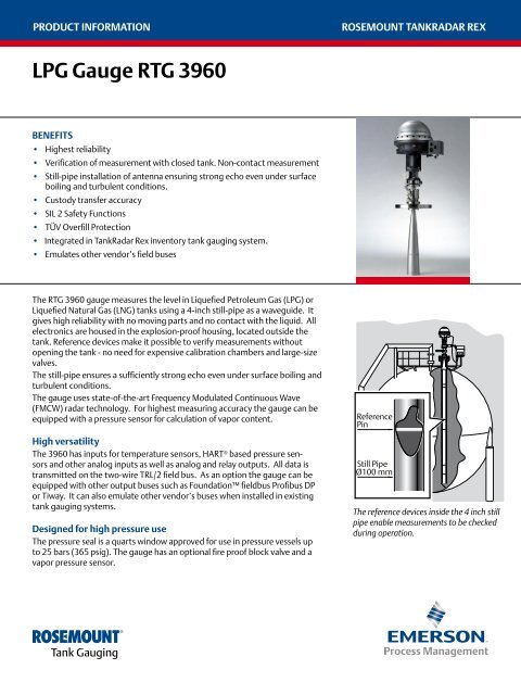 LPG Gauge RTG 3960 - Emerson Process Management