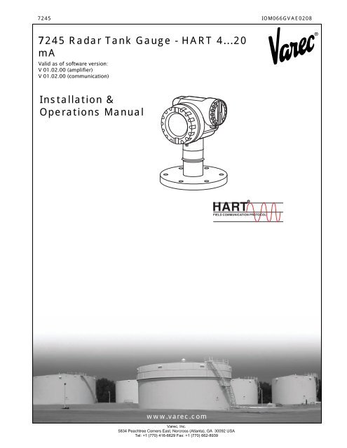 7245 Radar Tank Gauge - Varec, Inc.