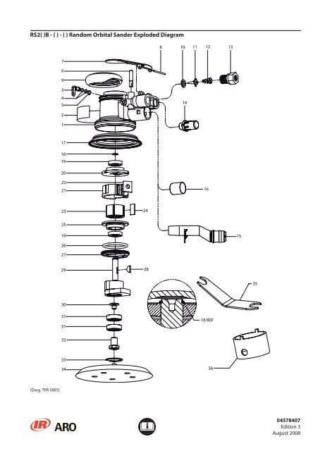 Parts Information Manual, Random Orbital Sander, RS2( )B