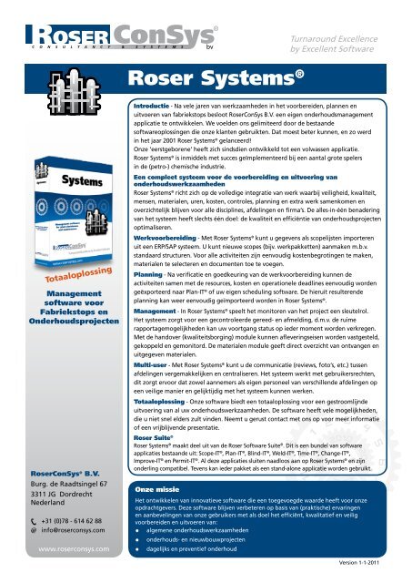 Roser Systems® - RoserConSys