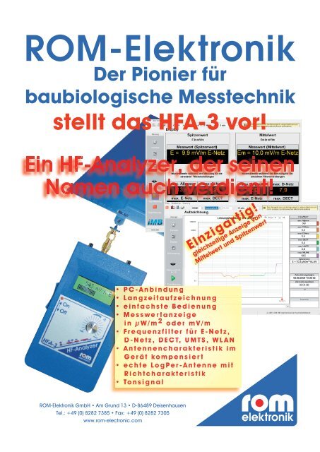 HF-Analyzer HFA-3 - ROM-Elektronik GmbH
