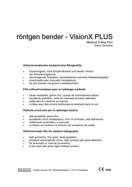 röntgen bender - VisionX PLUS - bender gruppe