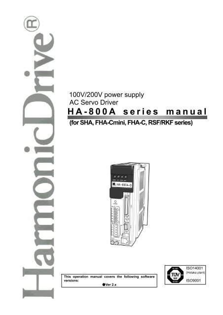 AC Servo Driver HA-800A Series Technical Data