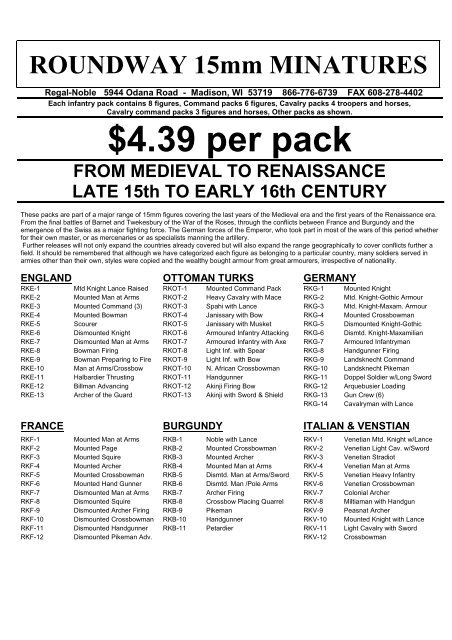 Roundway 15mm Miniatures - Regal Noble
