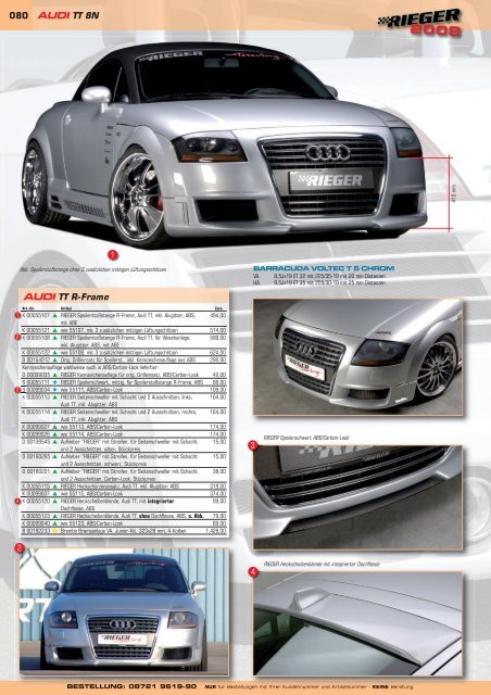 AUDI TT 8N AUDI TT R-Frame