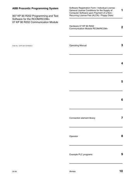 ABB Procontic Programming System 907 KP 90 ... - VAE ProSys sro
