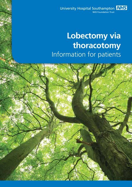 Lobectomy via thoracotomy - University Hospital Southampton NHS ...