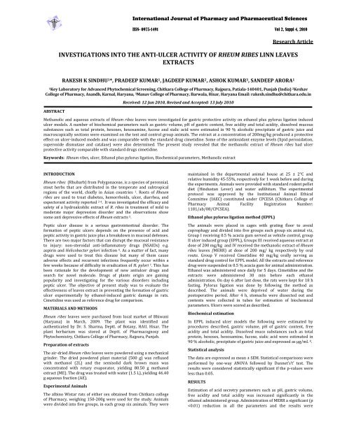 investigations into the anti-ulcer activity of rheum - International ...