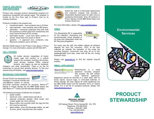 Product Stewardship Brochure.