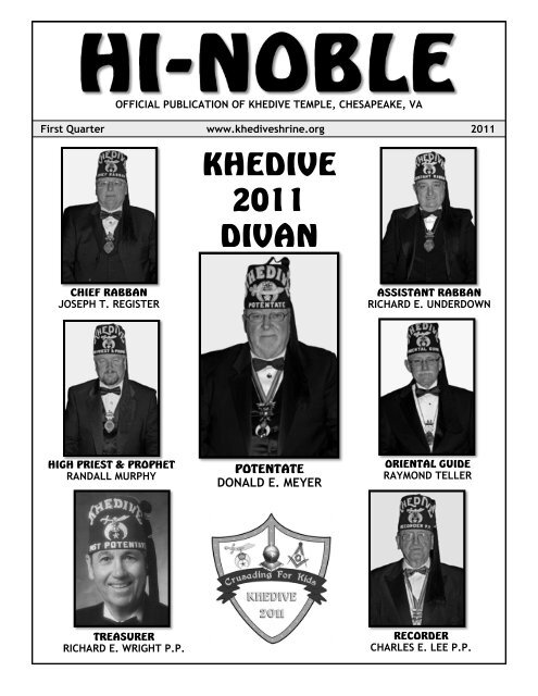 KHEDIVE 2011 DIVAN - Khedive Shriners