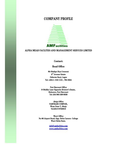 Download Full Profile - AlphaMead Facilities & Management ...
