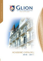 ACADEMIC CATALOG - Glion Institute of Higher Education