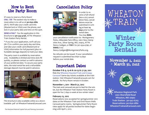 Winter Party Room Rentals - Montgomery Parks