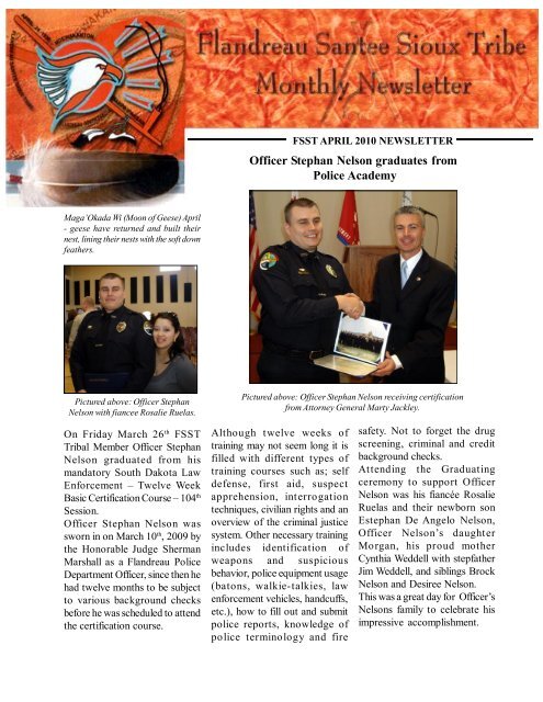 Officer Stephan Nelson graduates from Police Academy - Flandreau ...