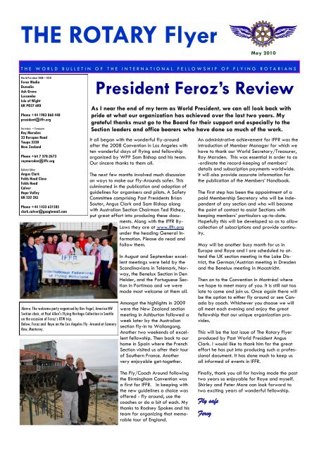 THE ROTARY Flyer - International Fellowship of Flying Rotarians