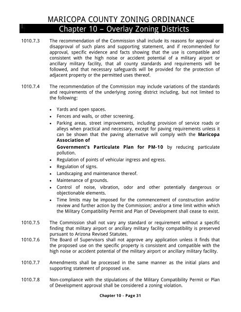 MARICOPA COUNTY ZONING OR