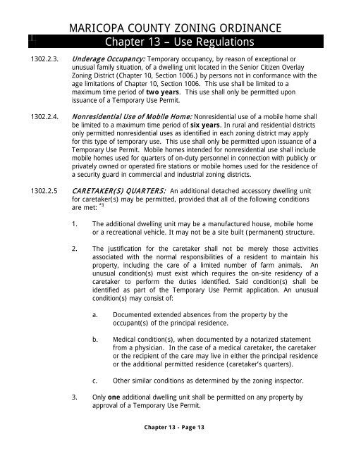 MARICOPA COUNTY ZONING OR