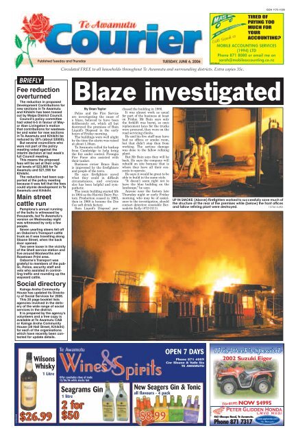 Te Awamutu Courier - June 6th, 2006 - Te Awamutu Online