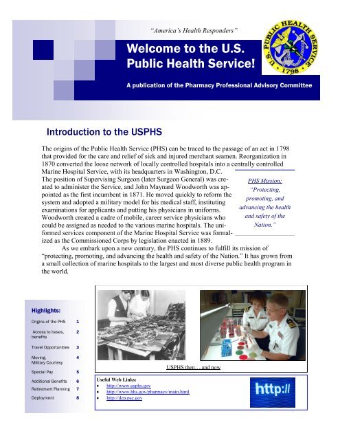 Welcome to the USPHS Publication Handout - U.S. Public Health ...