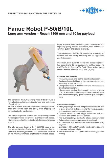 FANUC Robot P-50iB/10L – Long arm version - reiter-oft.de