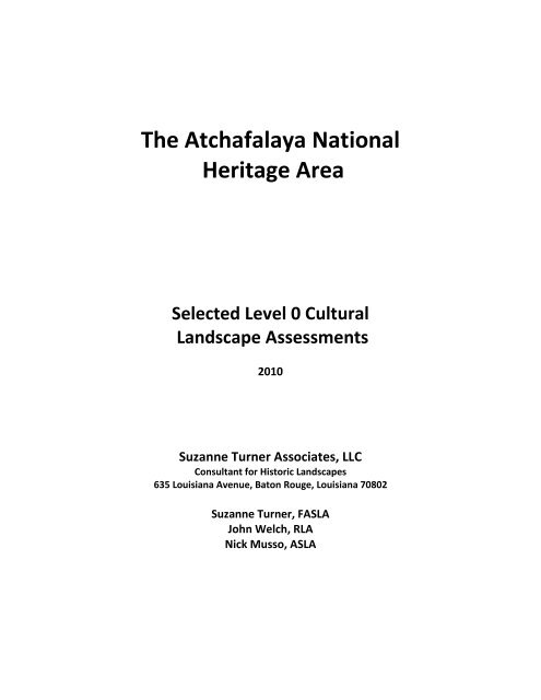 Cultural Landscape Assessment Final Report - Atchafalaya National ...